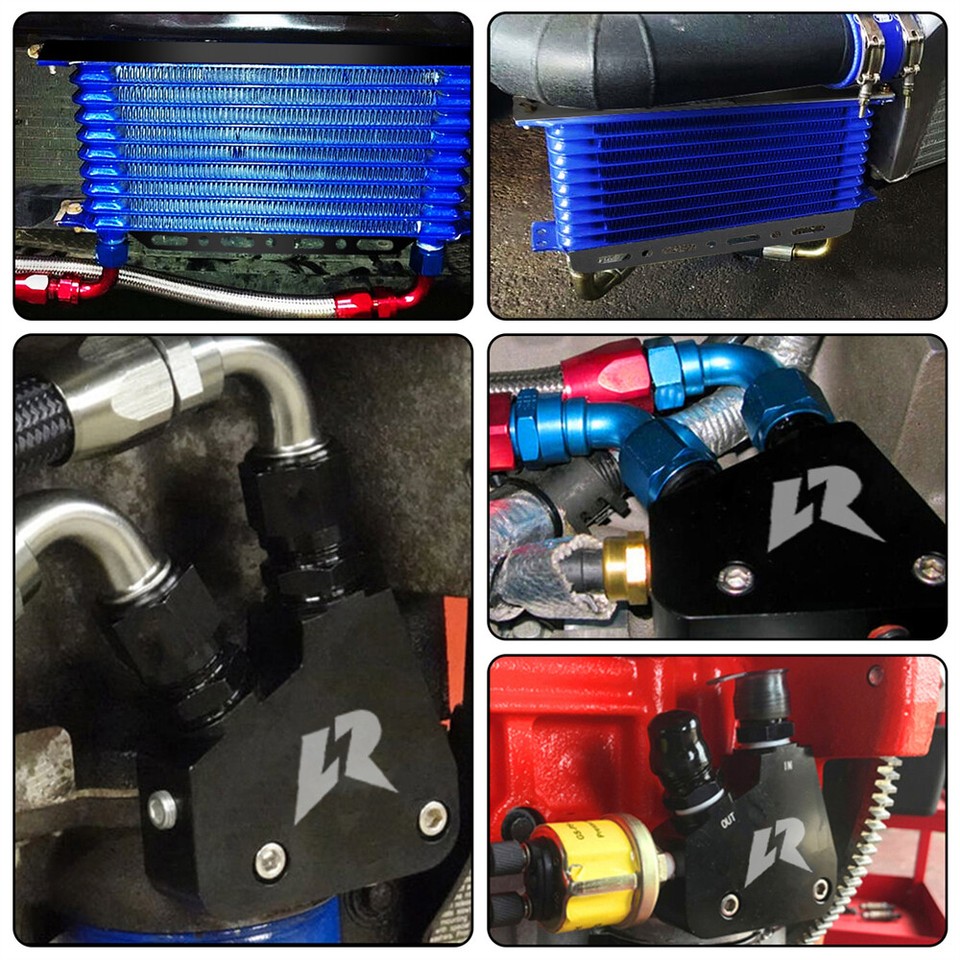 For GM Chevy V8 LS1 LS2 LS3 Oil Cooler 13 Row+Oil lines Bracket Kit w ...