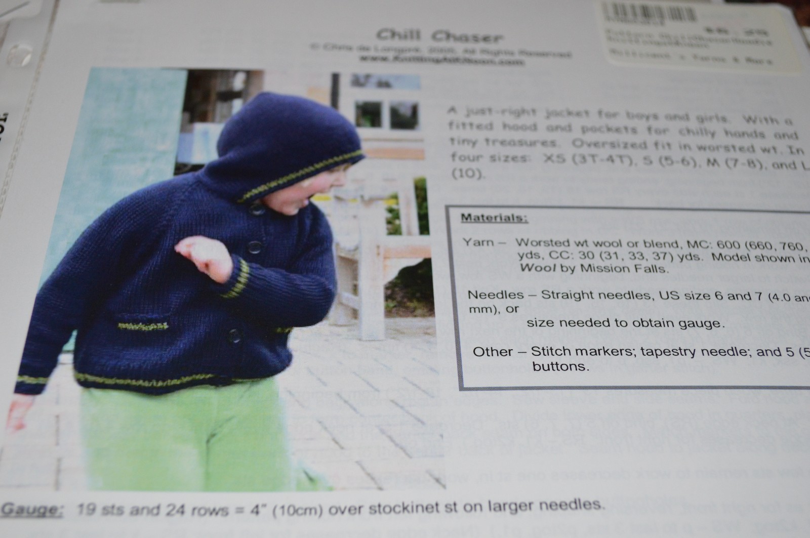 Knitting at Noon Pattern Chill Chaser Jacket 3T to 10 yrs | eBay