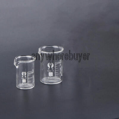 5PCS 5ml & 5pcs 10ml Glass Beaker Laboratory Chemistry Lab Measuring ...