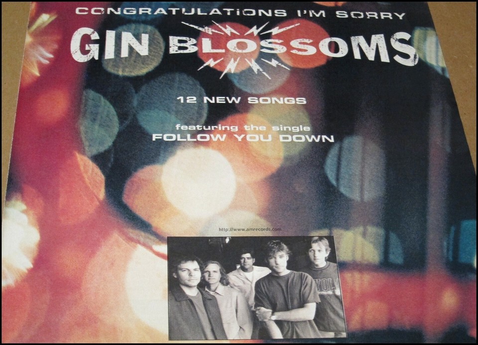 1996 Gin Blossoms Congratulations I'm Sorry Print Ad Album ...