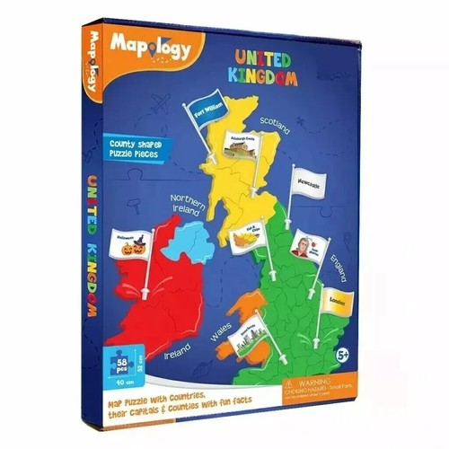 Mapology United Kingdom County Shaped Map Puzzle with Capitals For 5 ...