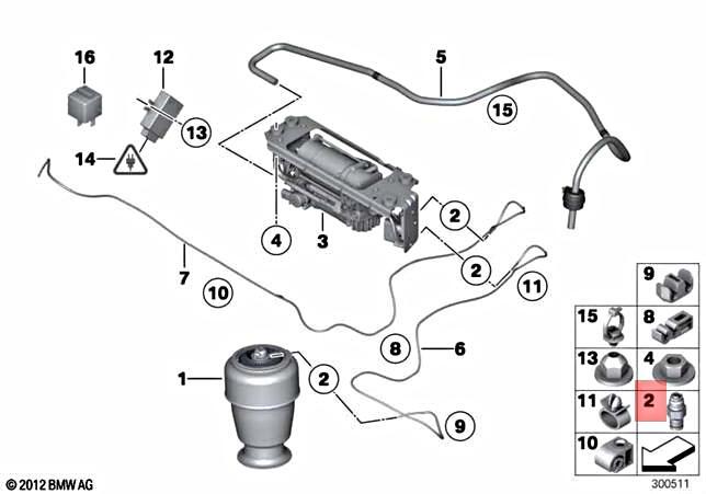 Genuine BMW E39 E53 E61 Suspension Air Line Hose Connector OEM ...
