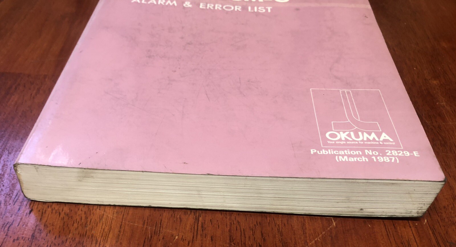 Okuma 2829-E Alarm & Error List OSP500M-G 5000M-G March 1987 Machine ...