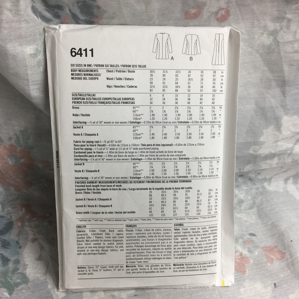 New Look 6411, Career jacket, dress, vest vintage UNCUT sewing Pattern ...