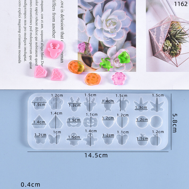 Mini Earrings Stud Silicone Mold Crystal Epoxy Resin Mold DIY Jewelry ...