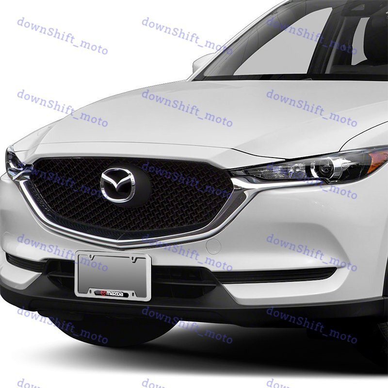 For 2PCS MAZDA 3 6 Black Silver License Plate Frame Stainless Steel ...