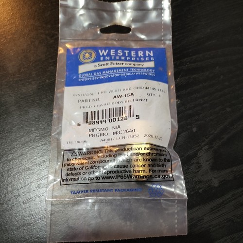 Western Enterprises AW-15A Inert Arc Adaptors, 200 PSIG, Brass, B-Size ...