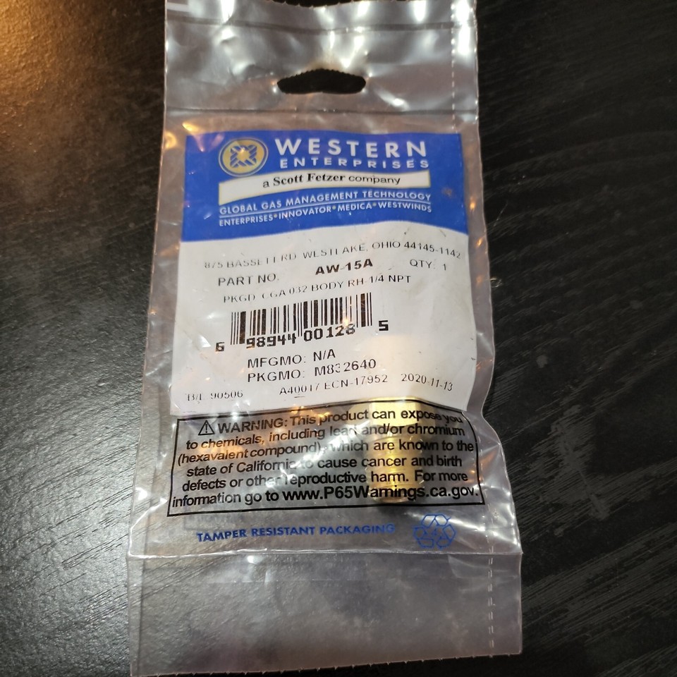 Western Enterprises AW-15A Inert Arc Adaptors, 200 PSIG, Brass, B-Size ...