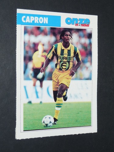 FICHE FOOTBALL ONZE MONDIAL 1995 FRANCE FC NANTES CANARIS EDDY CAPRON ...