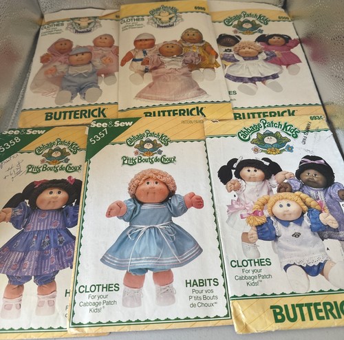 6 Cabbage Patch Kids Patterns Doll Clothes Butterick Vintage LOT: 3 ...