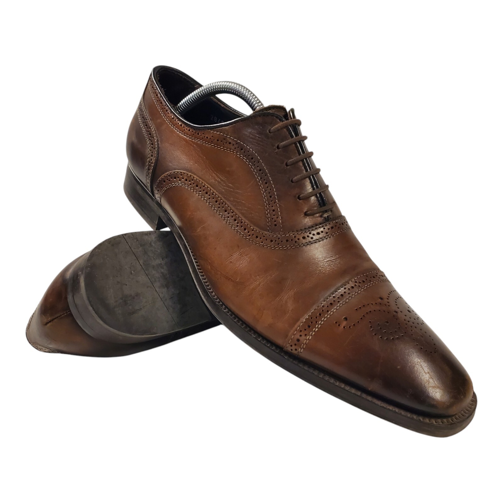 TO BOOT New York Shoes PHELPS Mens Size 10.5 Brown Cap-Toe Oxford ...