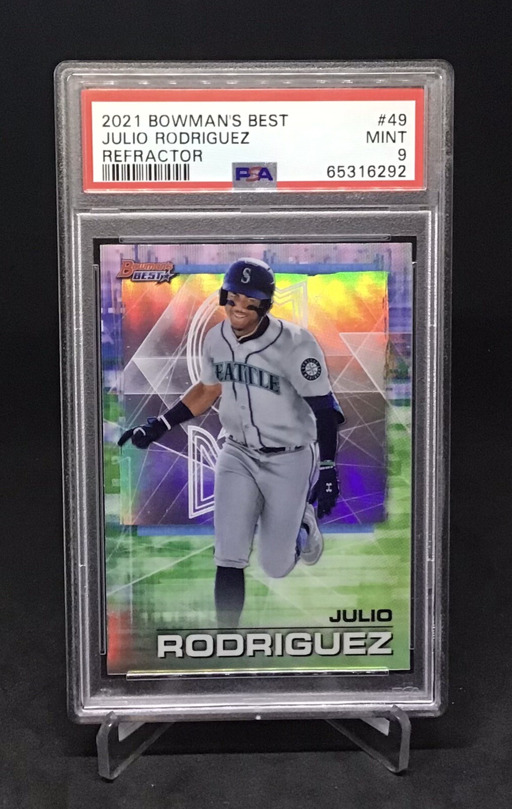 2021 Bowman's Best Julio Rodriguez Rookie Card Refractor PSA 9 Mint ROY ...