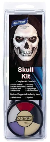 Skull Makeup Kit - Skeleton Makeup Set for Costumes, Cosplay, and ...