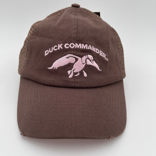NWT Duck Commander Logo Brown & Pink Ladies Trucker Cap Hat Duck ...