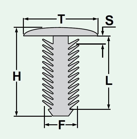 10x 8mm - 17mm head Fir Tree Trim Clips Spruce Ford Fiesta Escort Arch ...