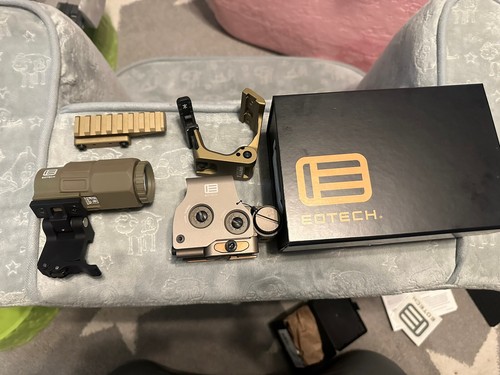 EOTech EXPS 3-0 TAN, G45 5x Magnifier, Unity Tactical FAST Riser and ...
