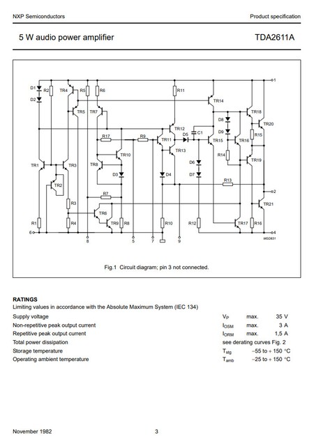 Philips TDA2611A Audio Integrated Circuit Ecg1566 US for sale online | eBay