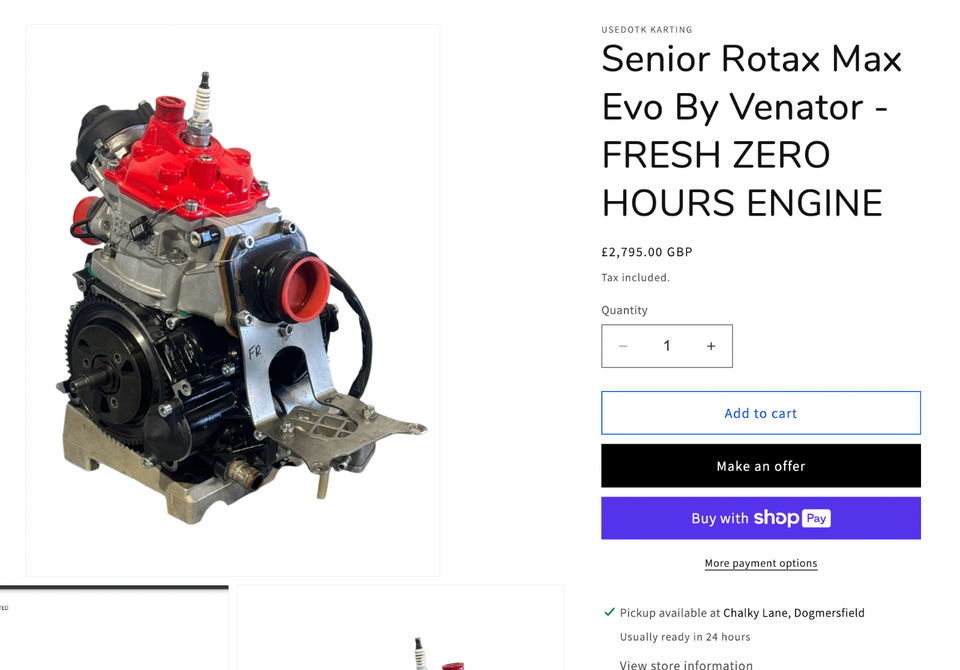 Rotax Max Senior Evo Engine - ZERO HOURS - VENATOR ENGINE - USEDOTK ...