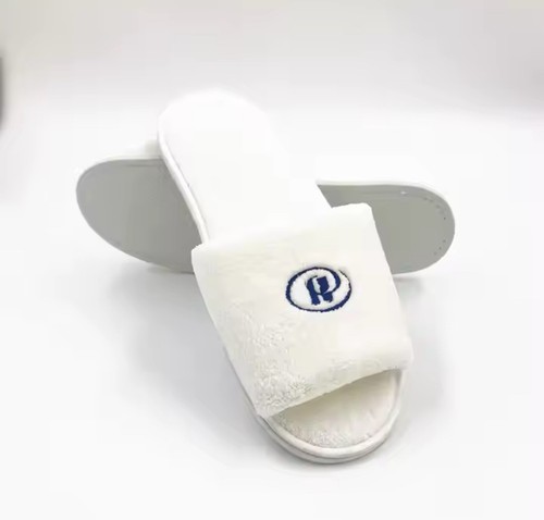 Hilton Hotel Logo Open Toe Spa Slippers - 1 Pair White Soft Comfy Slip ...