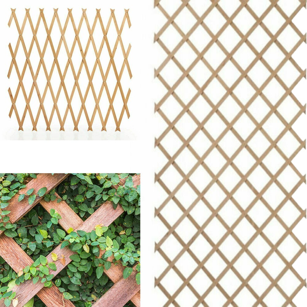 Wooden Natural Trellis Garden Expanding Wall Fence Panel Plant Support ...