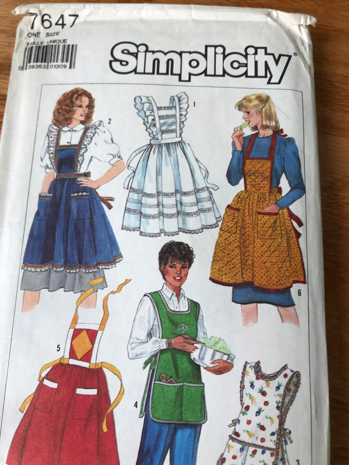 Simplicity Apron Pattern 7647 Used 1986 | eBay