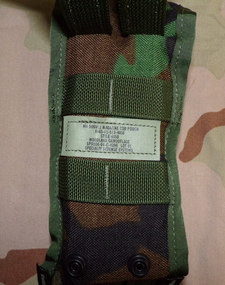 US Army m81 Woodland Camouflage Molle 5.56mm Double Magazine CQB Pouch ...