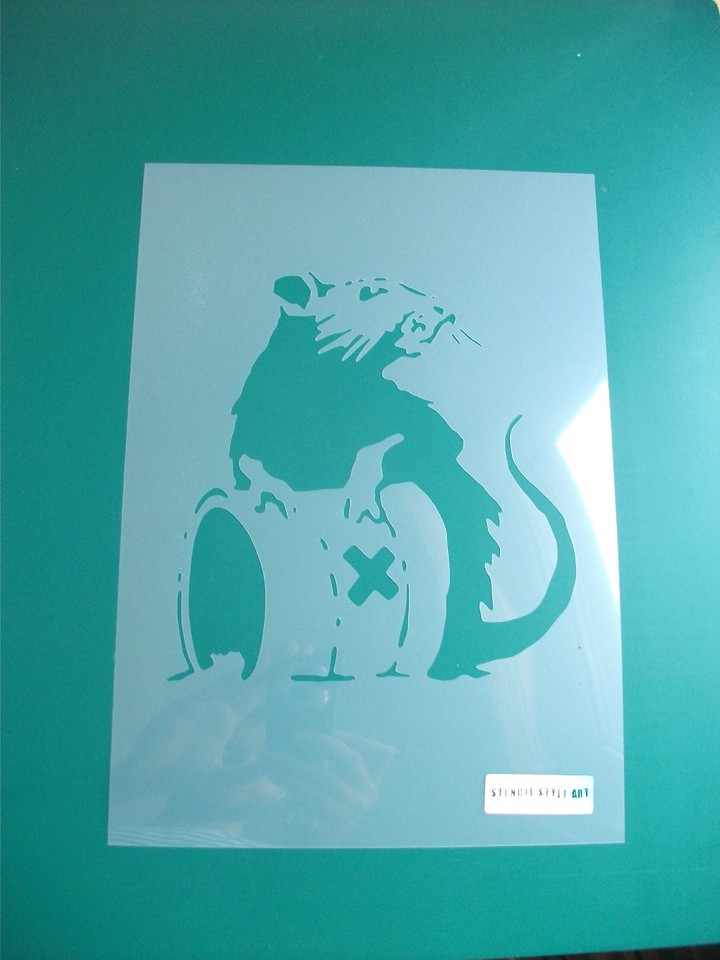 Banksy Rat Stencils 27 DESIGNS Reusable Home Decor Paint Walls Ideal ...