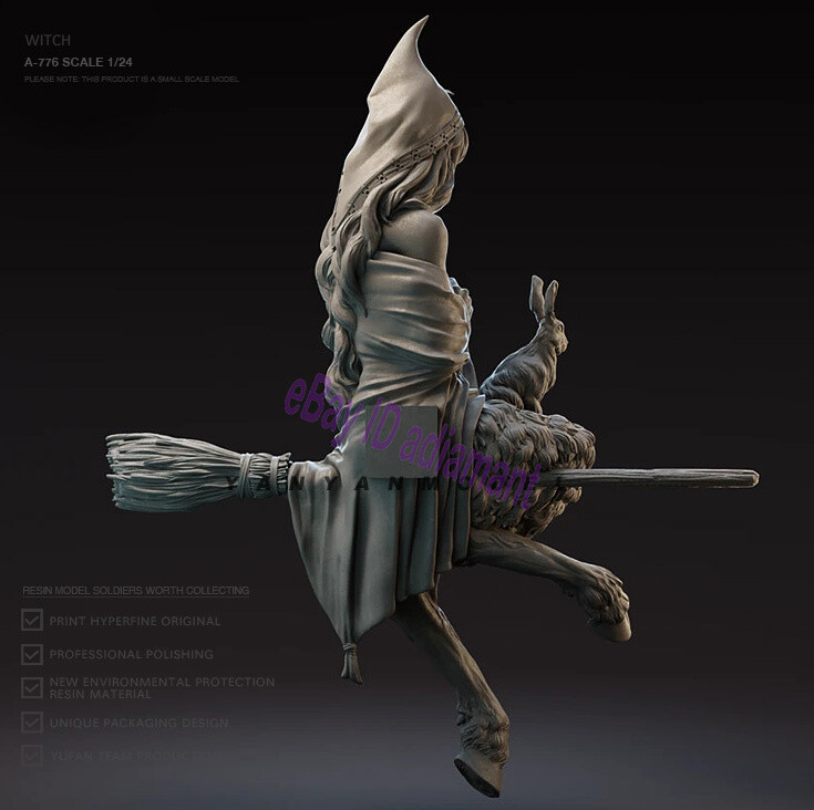 Witches and Rabbits 1/24 Unpainted Resin Figure Model Kits Unassembled ...