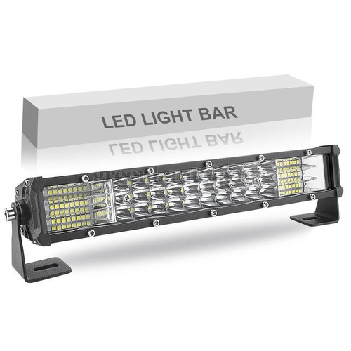 10inch LED Work Light Bar Tri-Row Combo Spot Flood Driving Truck SUV ...