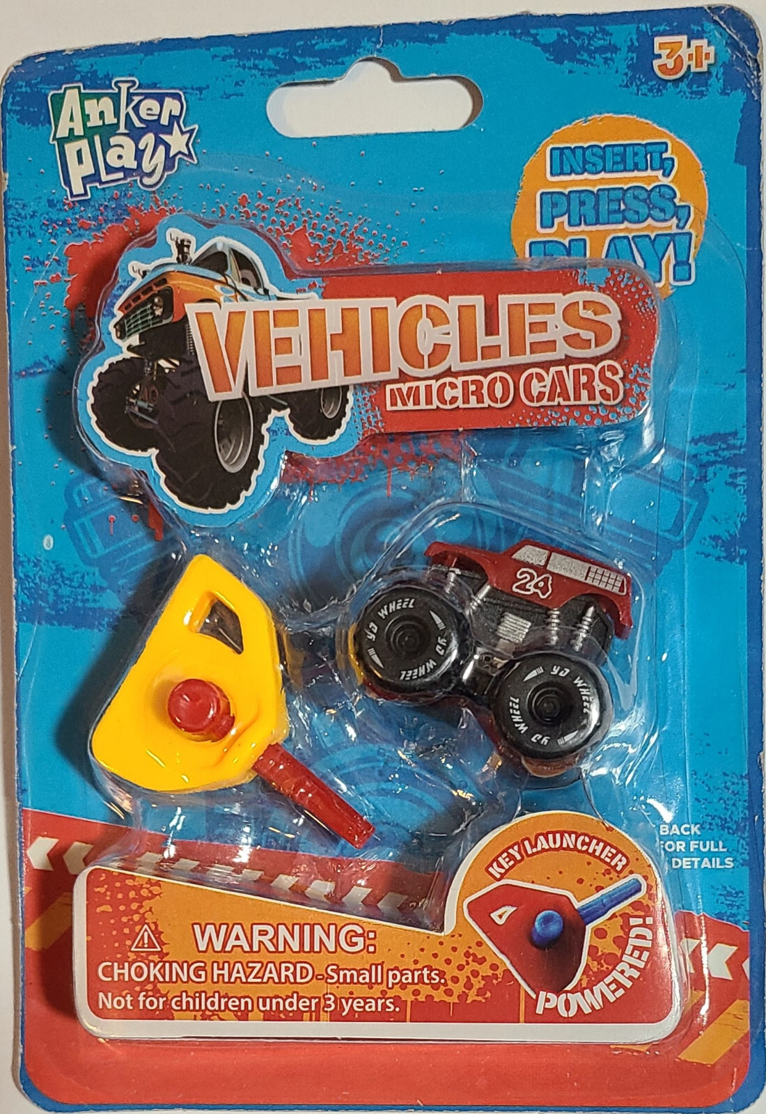 ANKER PLAY MIRCO CAR WIND UP KEY LAUNCHER INSERT, PRESS, PLAY VEHICLE ...