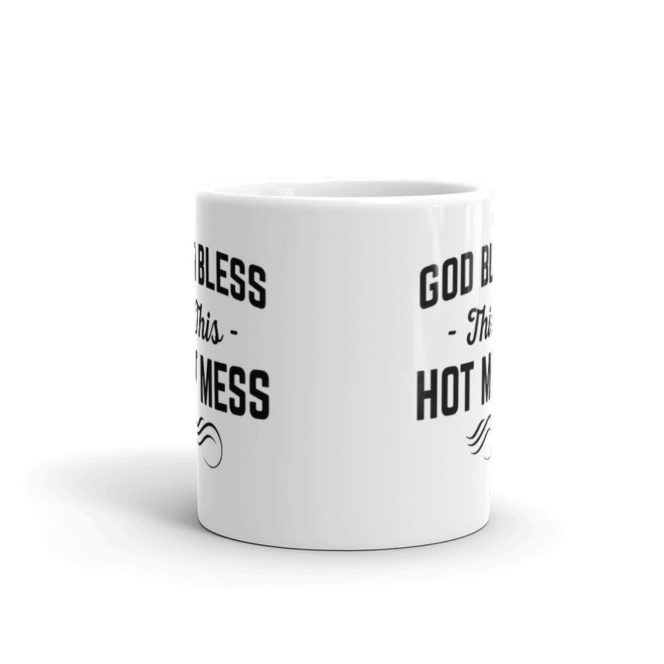God Bless This Hot Mess Office Work Cup Gift Coffee Tea Ceramic Mug | eBay