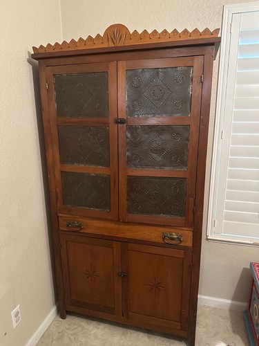 Antique Tall Pie Safe, Kitchen Cupboard Cabinet Hutch - READ THE ...