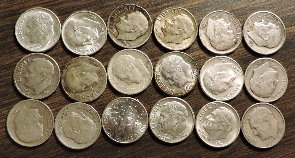Group of 18 Silver Roosevelt Dimes 1948 - 1964 | eBay