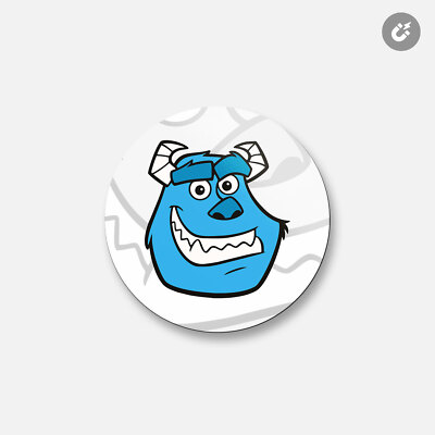 Monsters Inc Cartoon James P Sullivan Face | 4'' X 4'' Round Decorative ...