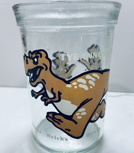 Vintage Welch's Jelly Jar Glass Tyrannosaurus Rex T-Rex 1988 Dinosaur 4 ...