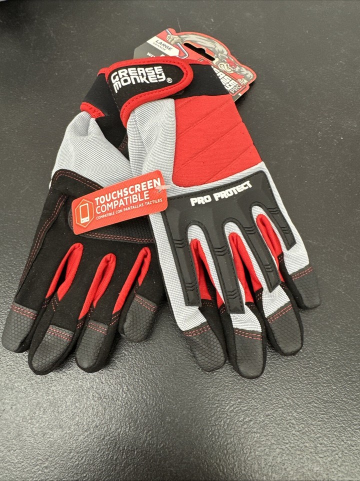 Grease Monkey Gloves Large Touchscreen Technology Pro Protect Mechanics ...