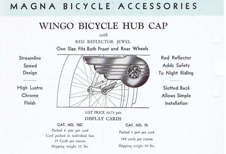 vintage Magna WINGO bicycle HUB CAPS set of 4 NEW red reflectors | eBay