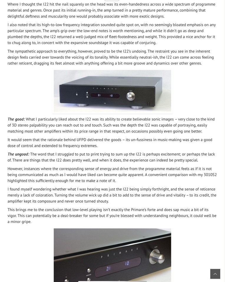 Primare i22 Integrated Power Amp W/ Optional Burr brown DAC Demo Room ...