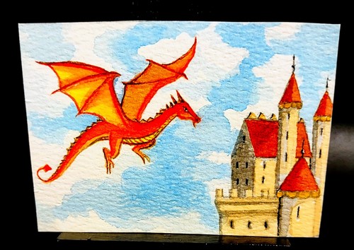 ACEO Hand Painted Art Card. Signed By Ray Dicken. Hand Painted Not A ...
