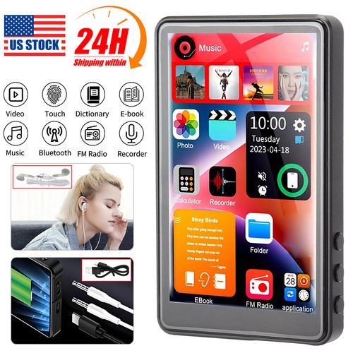 New Mp4 Mp3 Player bundle, 4.0" Bluetooth Touchscreen w/ Earphones, Up ...