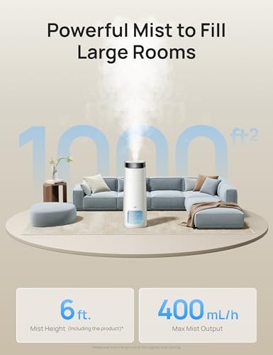 16L Smart Humidifier Large Room 1000 ft², 130H Cool Mist Air ...
