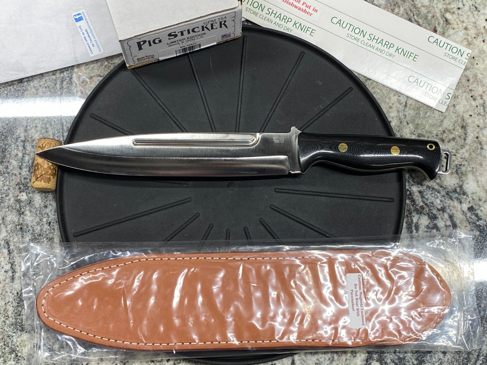 Bark River Knives Pig Sticker CPM-154 Black G-10 & Yellow Liner ...