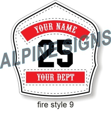 Fire Chief Engineer Helmet Shield Fire Front sticker - Style 9 | eBay