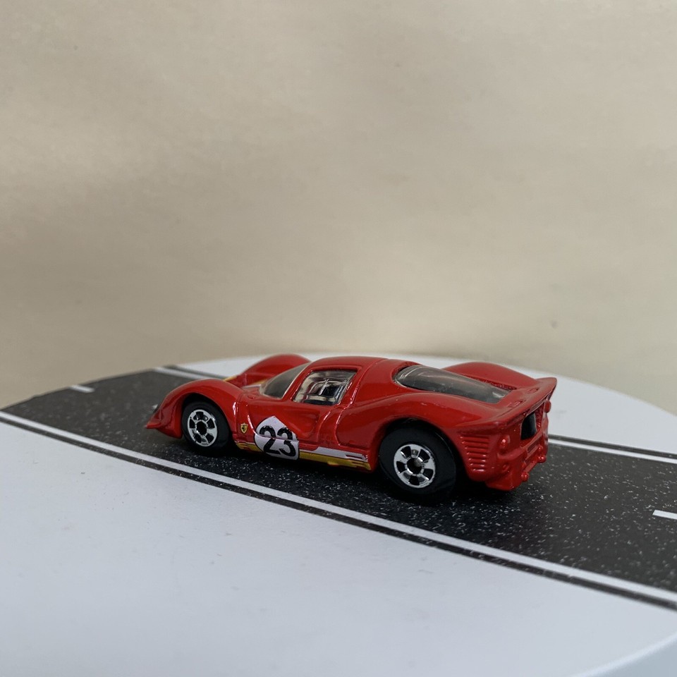 2012 Hot Wheels Ferrari P4 Red #23 w/Yellow & White Stripes, Chrome BW ...
