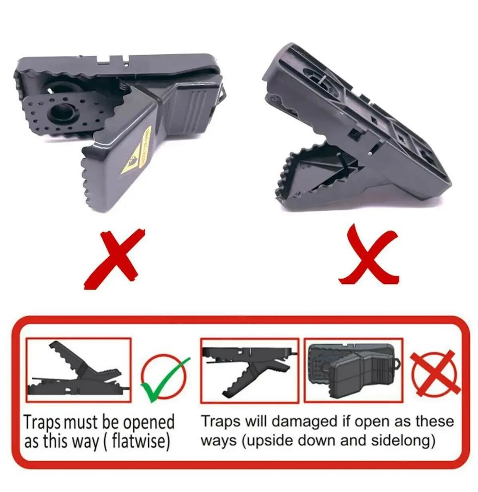 6 Pack Large Mouse Traps Killer Reusable Snap Trap for Rat Mice Gophers ...
