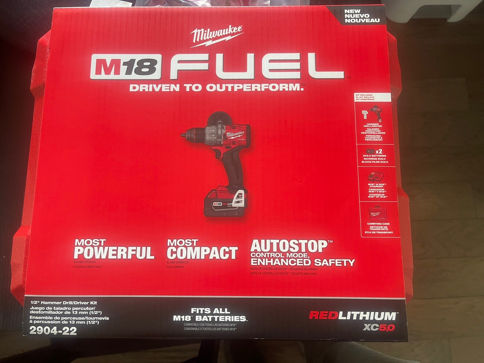 Milwaukee 2904-22 M18 FUEL™ 1/2" Hammer Drill/Driver Kit 45242637737 | eBay