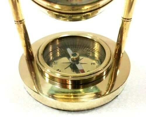 Brass Desk Clock Marine Compass Table top Clock Office & Home | eBay