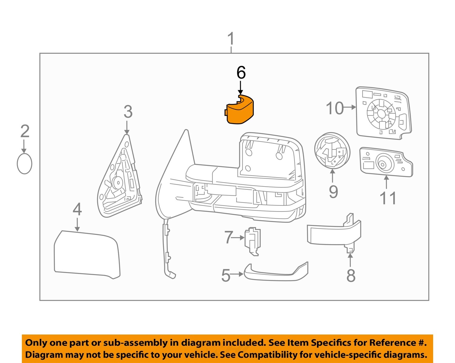 2015-2019 SILVERADO SIERRA DRIVERS SIDE TOWING MIRROR HINGE COVER NEW ...