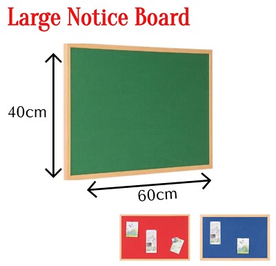 Cork Notice Boards Large Strong Wooden Frame Fabric Message Pinboard ...