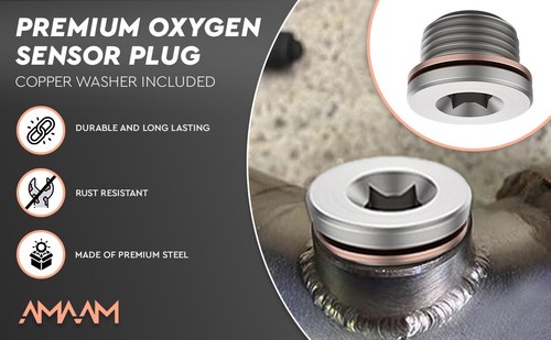 Oxygen Sensor Plug Steel M18 x 1.5 Metric Threading with Copper Washer ...